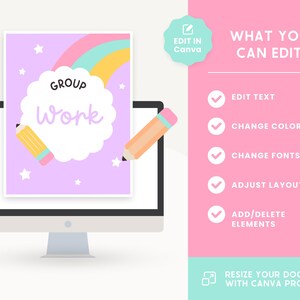 Editable Classroom Organization Printable Bundle, Bright Pastel ...