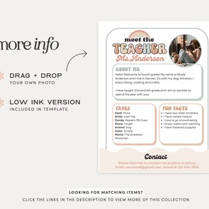 Meet the Teacher Classroom Printable Template, Teacher Introduction ...