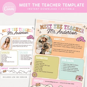 Meet the Teacher Classroom Printable Template, Teacher Introduction ...