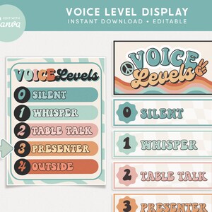 Voice Level Chart Classroom Printable Display Editable in - Etsy