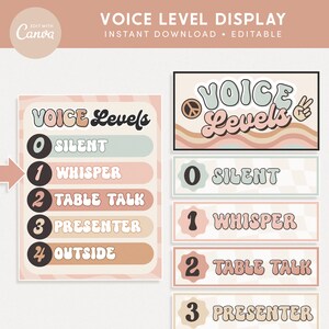 Editable Classroom Management Printables Bundle, Retro Boho Canva ...