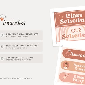 Classroom Schedule, Editable Classroom Printables, School Timetable ...