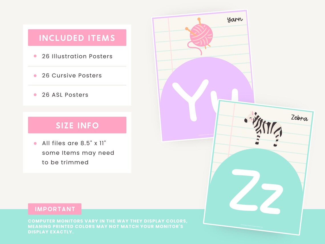 Alphabet Classroom Editable Posters, ASL Letter Templates, Cute Rainbow ...