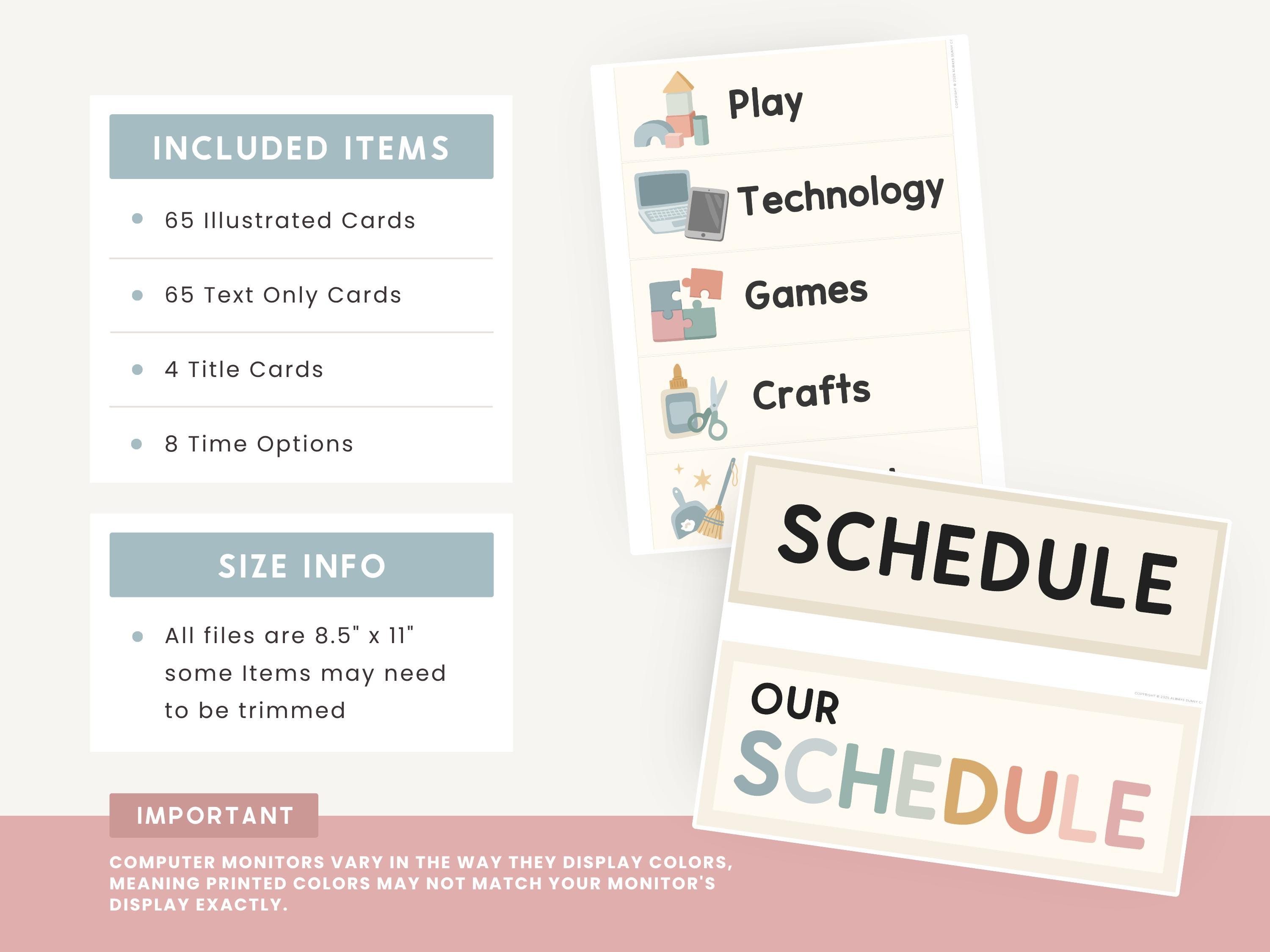 Editable Classroom Schedule Cards | Pastel Visual Timetable Display ...