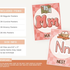 Alphabet Classroom Editable Posters, Groovy Cursive Letter Templates ...