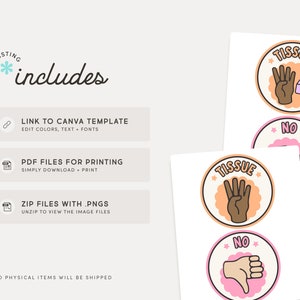 Classroom Hand Signals Poster Display, Editable in Canva, Bright ...