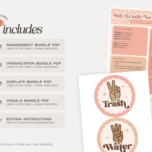 Editable Classroom Rosy Boho Complete Collection Printable Bundle ...