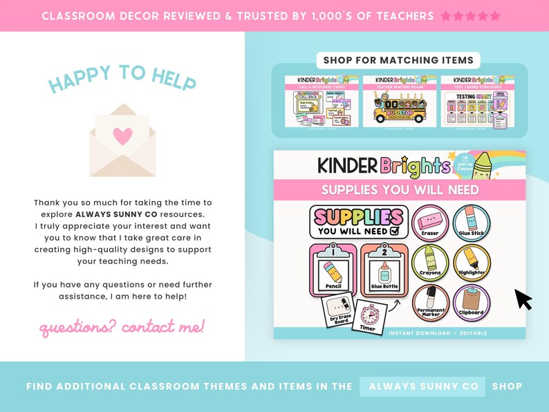 Classroom Bulletin Board Letters, Editable in Canva, Bright Pastels ...