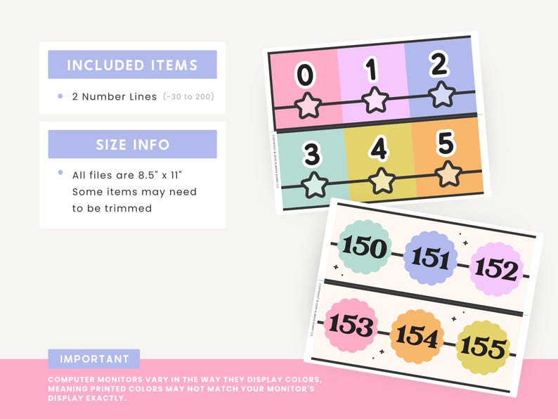 Editable Number Line for Classroom | Colorful Wonder Daze Math Wall ...