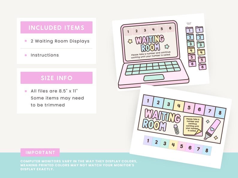 Teacher Waiting Room Printable Display, Editable in Canva, Cute Pastel ...