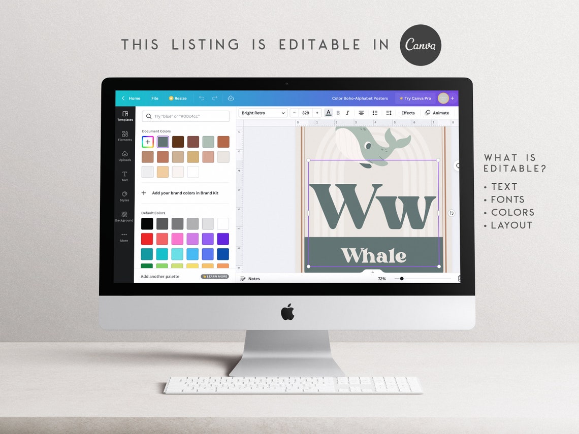 Alphabet Classroom Editable Posters Letter Printables Boho - Etsy