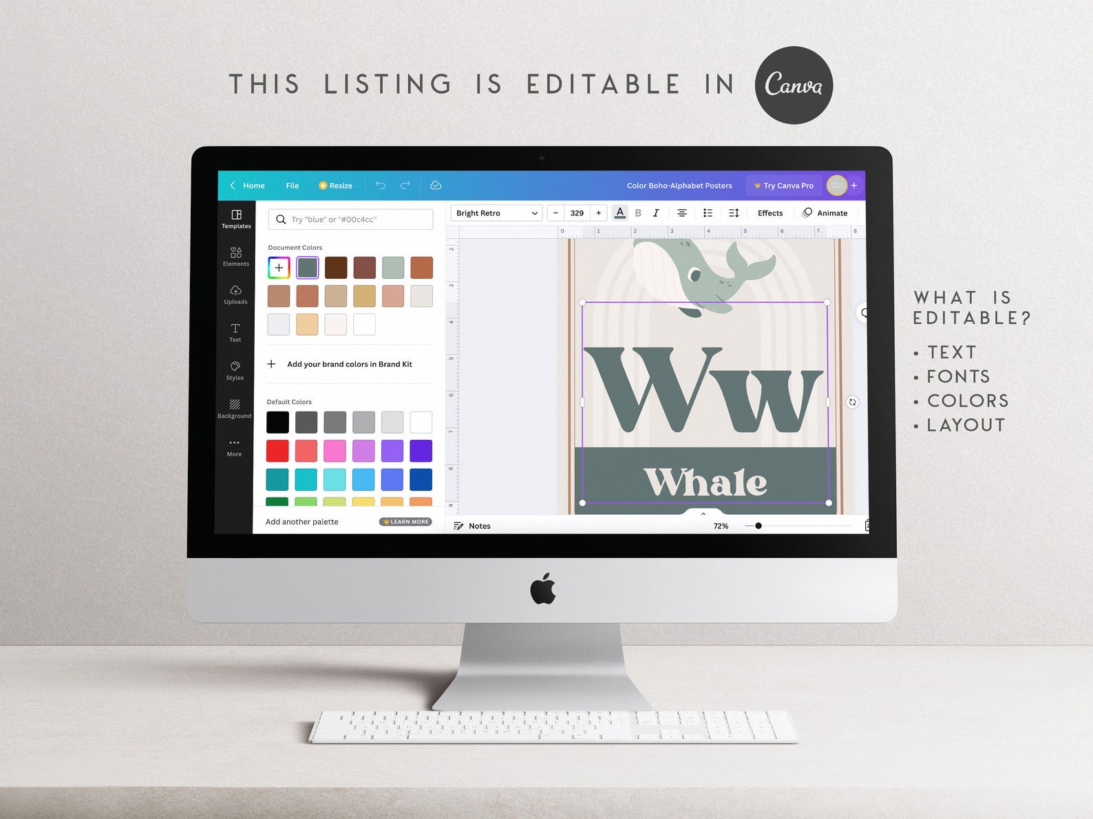 Alphabet Classroom Editable Posters Letter Printables Boho - Etsy