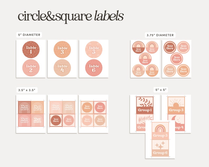 Classroom Labels Editable Templates, Rosy Boho Classroom Organization ...