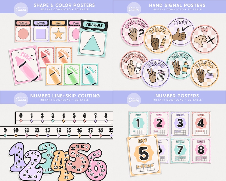 Editable Classroom Groovy Pastel Complete Collection Printable Bundle ...