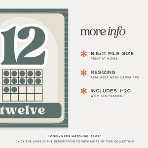 Number Ten Frames Classroom Editable Posters, Modern Boho Counting ...