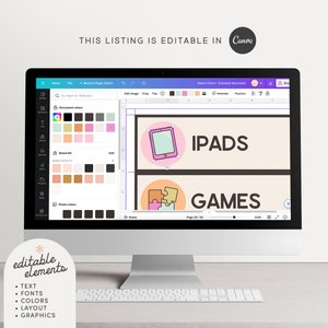 Classroom Visual Schedule, Editable Canva Template, Bright Desert ...