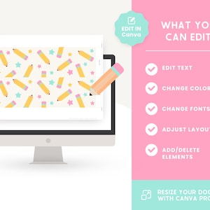 Classroom Bulletin Board Borders, Editable Canva Templates, Bright ...