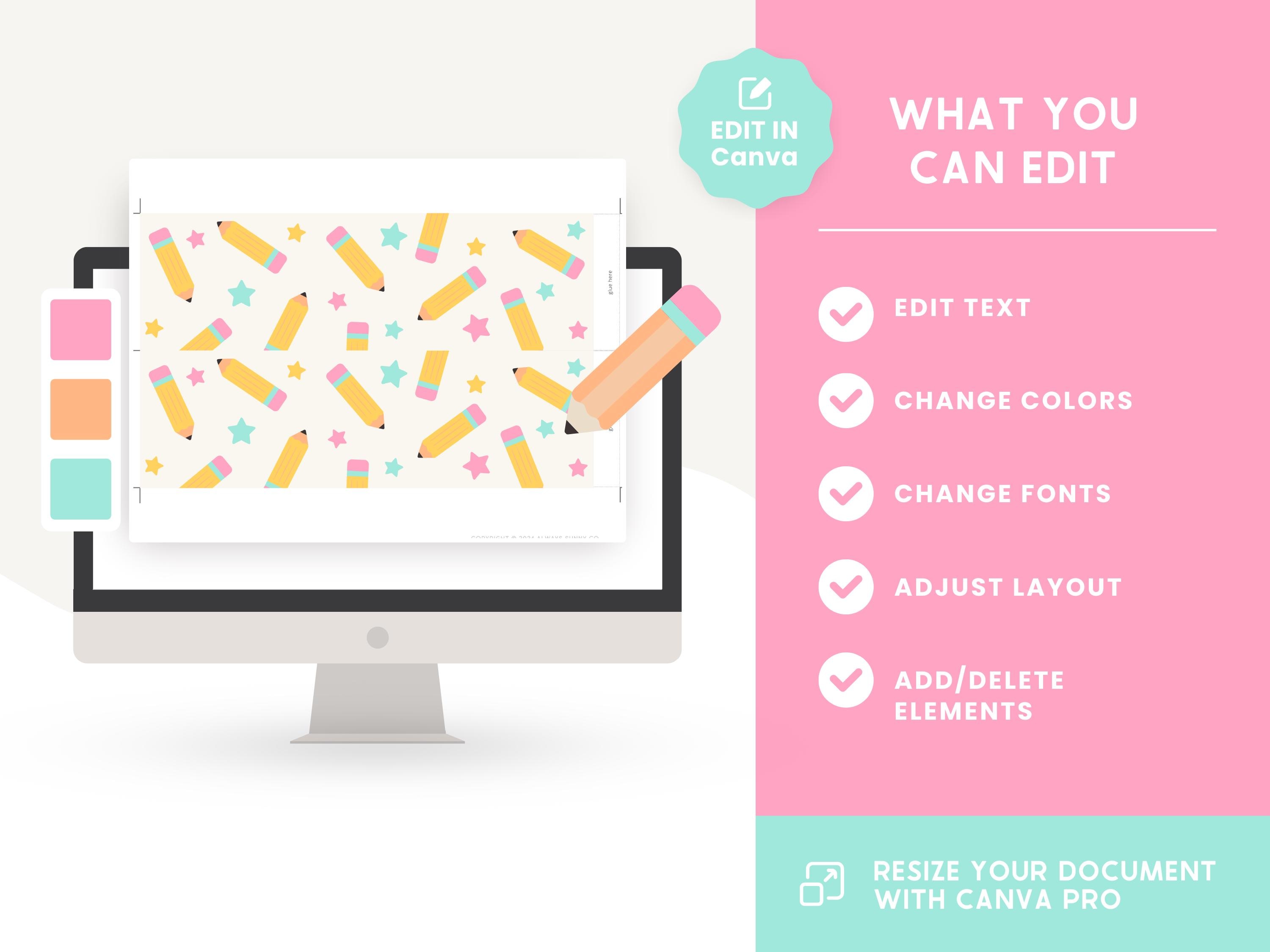 Classroom Bulletin Board Borders, Editable Canva Templates, Bright ...