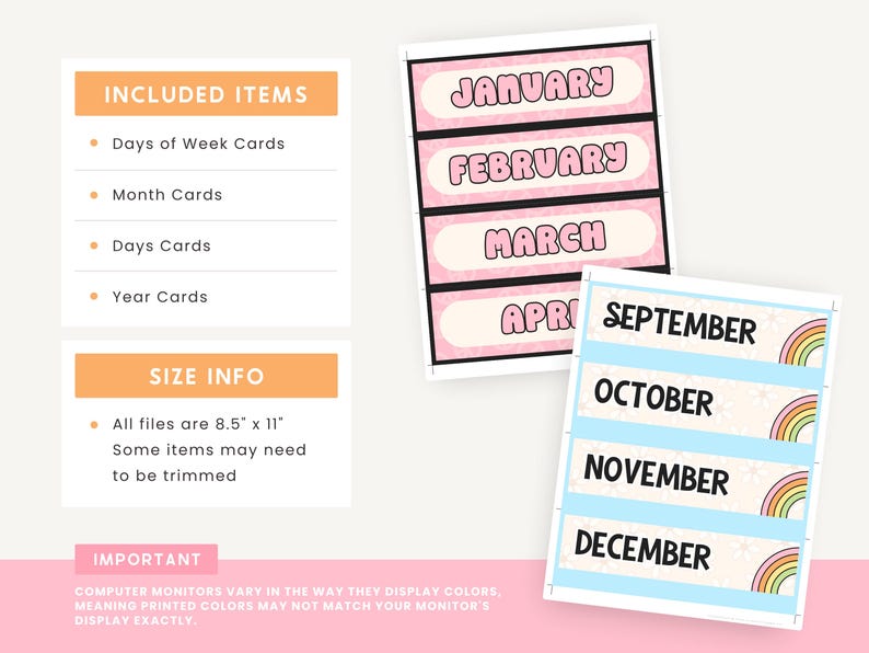 Classroom Flip Calendar Display | Retro Groovy Classroom Decor ...
