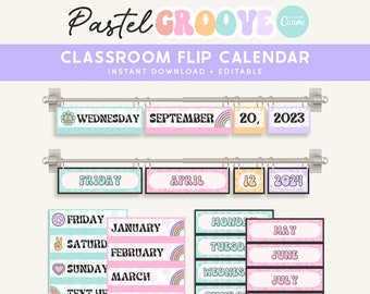 Pencil Flip Calendar Display Pastel Classroom Decor PERSONAL USE - Etsy