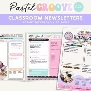 Classroom Newsletter Editable Templates, Pastel Back to School ...