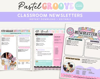 Classroom Newsletter Editable Templates, Pastel Back to School ...