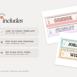 Student Desk Name Labels, Editable Classroom Printables, Student Name ...