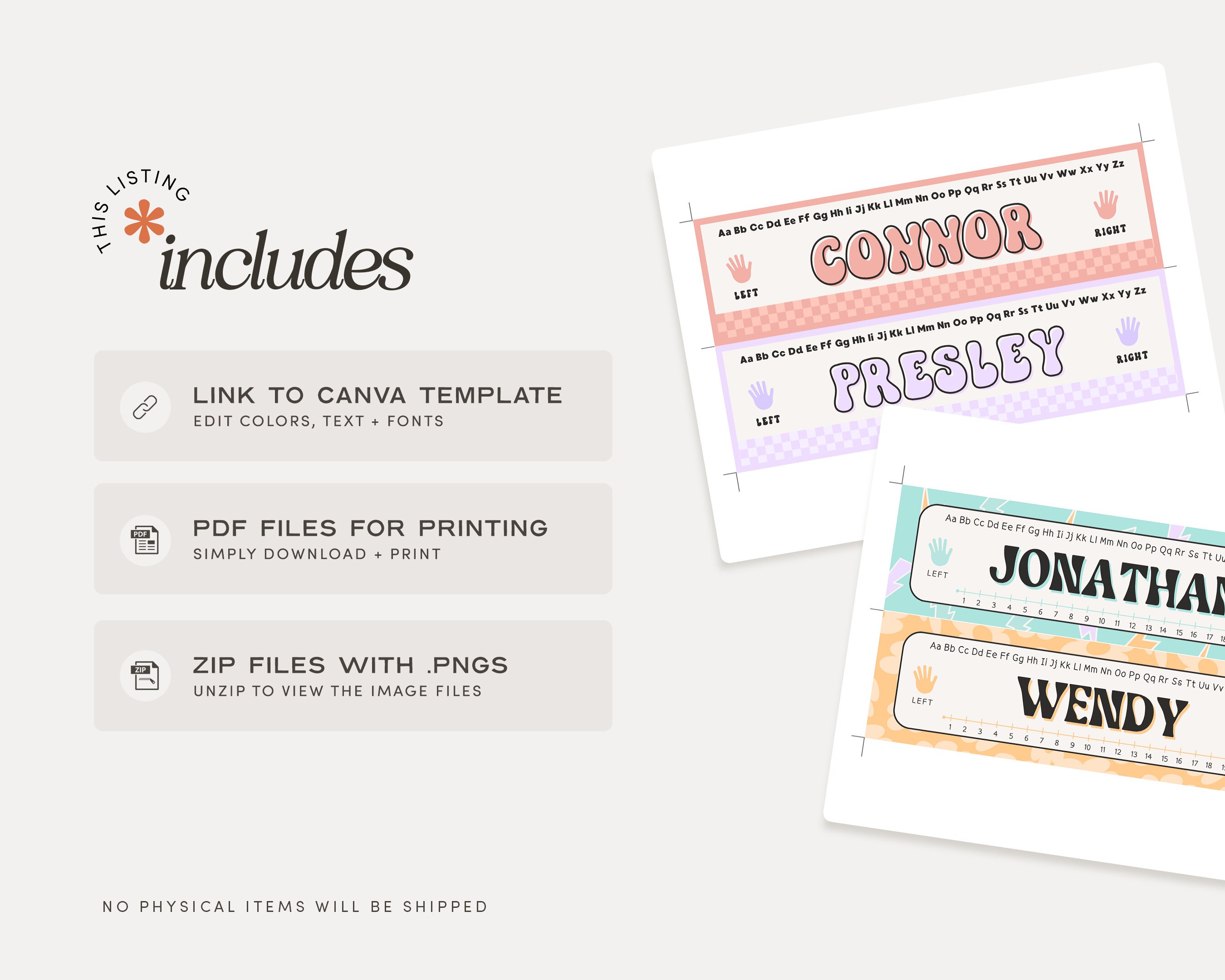 Student Desk Name Labels, Editable Classroom Printables, Student Name ...