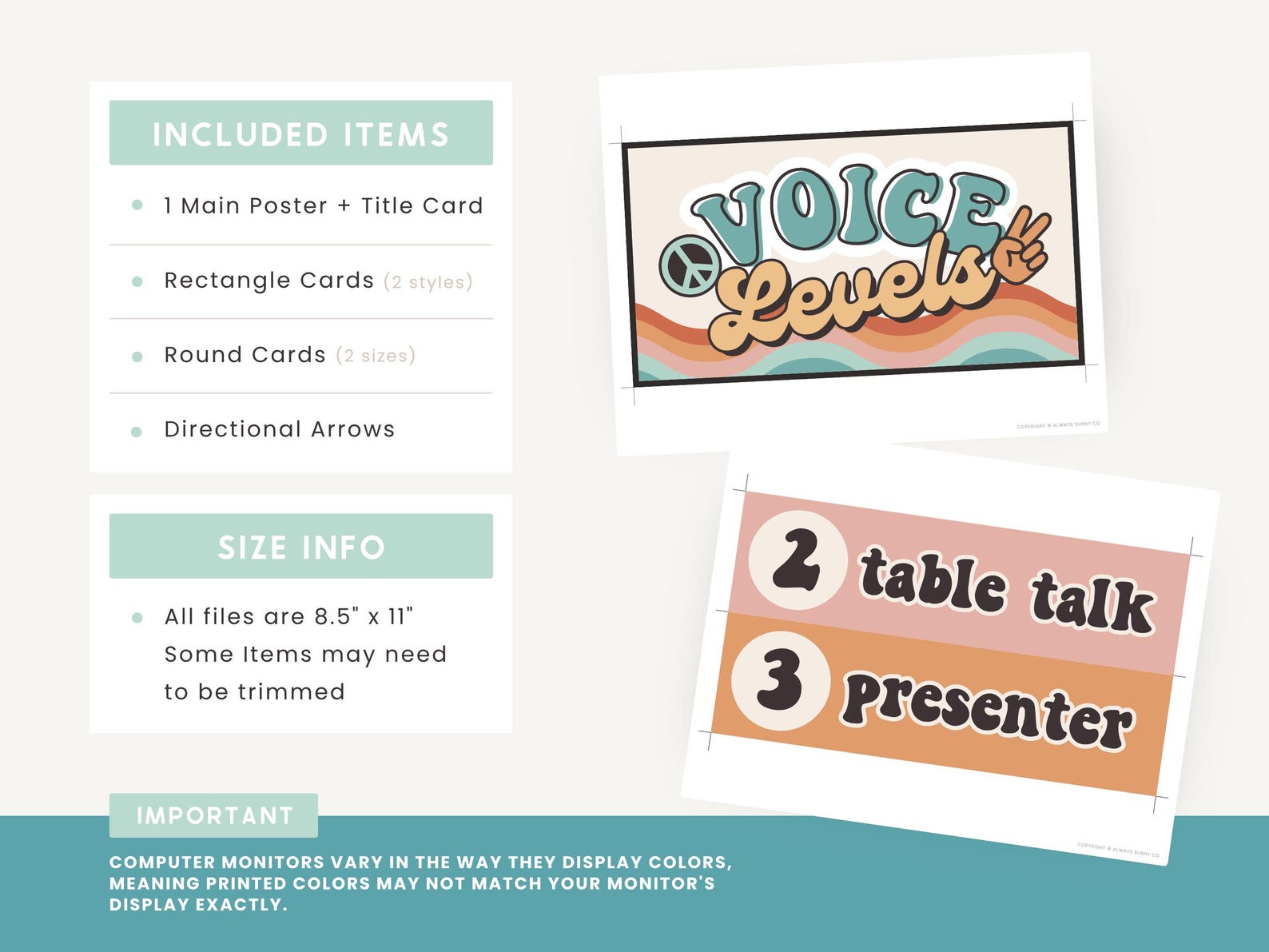 Voice Level Chart Classroom Printable Display, Editable in Canva ...