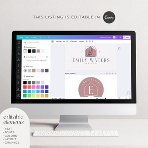 Editable Logo Design, DIY Canva Realtor House Logo, Home Logo, Real ...