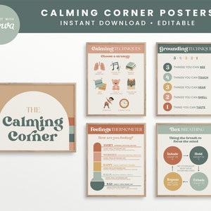 Calming Corner Editable Classroom Printables Calm Down - Etsy