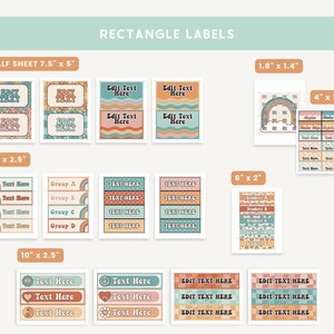Classroom Labels Editable Templates, Groovy Retro Classroom ...