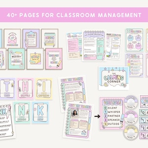 Editable Classroom Management Printable Bundle, Soft Pastels Growth ...
