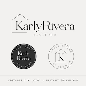 Editable Logo Designs, DIY House Logo, Circle Realtor Logo Template ...