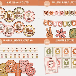 Editable Classroom Retro Sunshine Complete Collection Printable Bundle ...