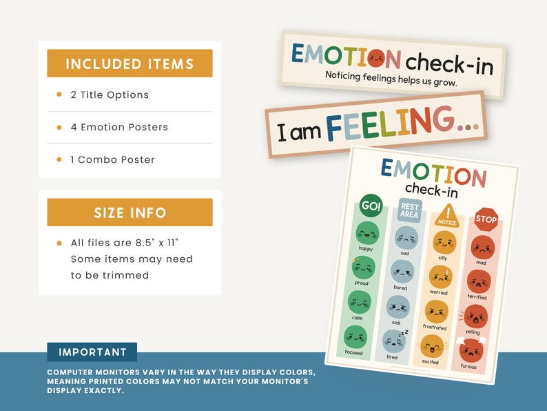 Editable Emotion Check-in Posters | Classroom SEL Tool | Emotional ...
