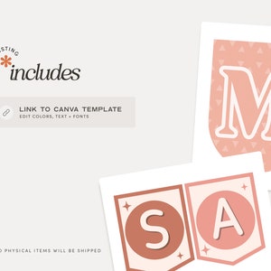 Classroom Bulletin Board Letters, Editable in Canva, Boho Pink ...