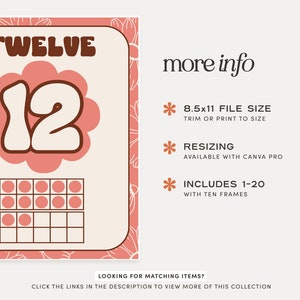 Number Ten Frames Classroom Editable Posters, Retro Groovy Counting ...