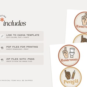 Classroom Hand Signals Poster Display, Editable in Canva, Boho Modern ...