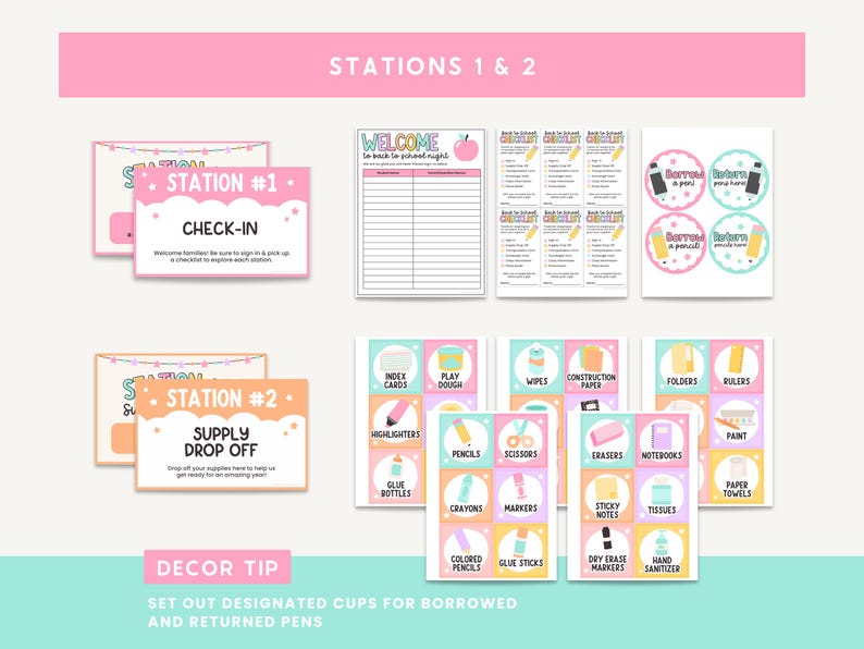 Back to School Open House Bundle | Editable Meet the Teacher Station ...