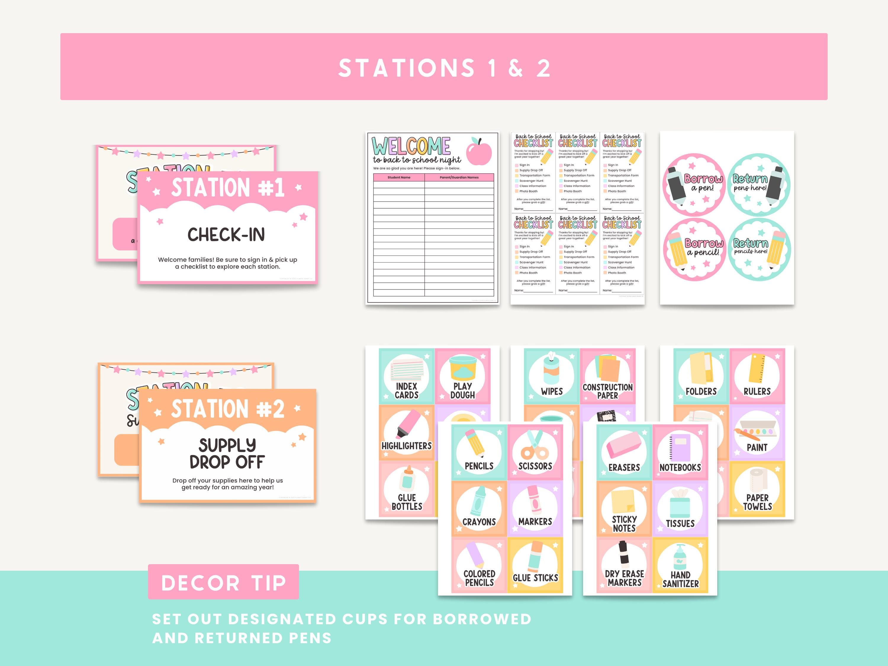 Back to School Open House Bundle | Editable Meet the Teacher Station ...