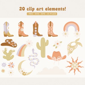 Clip Art Bundle Volume 1, Svgs, Pngs, EPS, AI Files, Western Daisies ...