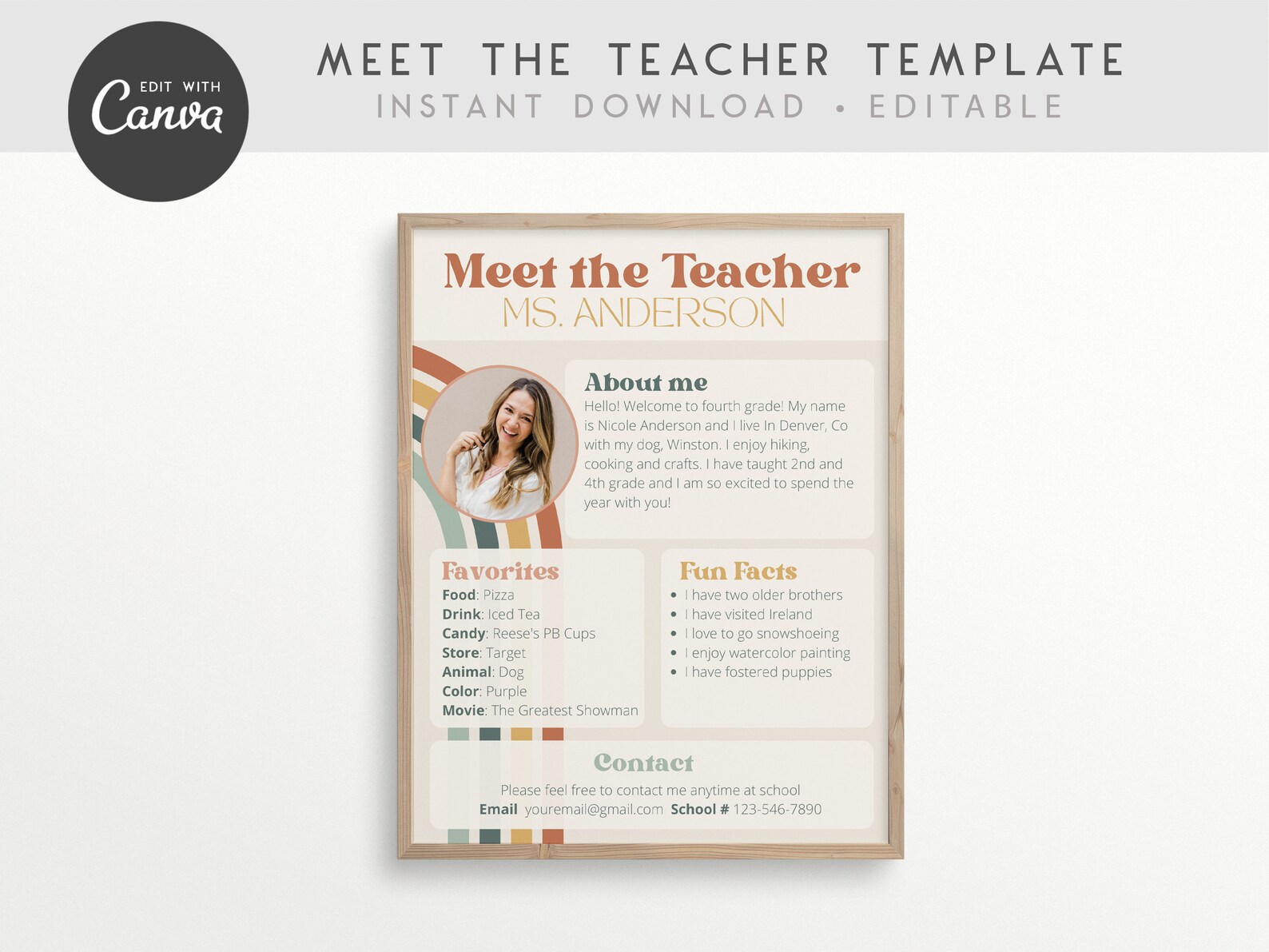 Meet the Teacher Classroom Printable Template Teacher - Etsy