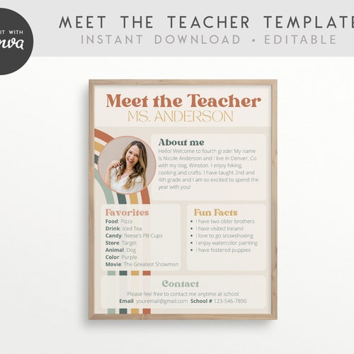 Meet the Teacher Editable Template - Etsy