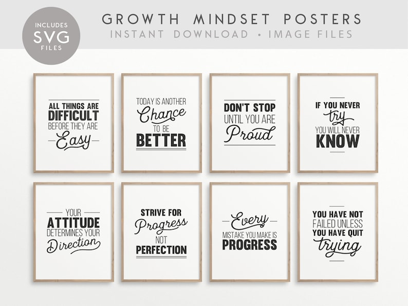 Growth Mindset Classroom Printable Posters, Classroom Quotes, Classroom ...