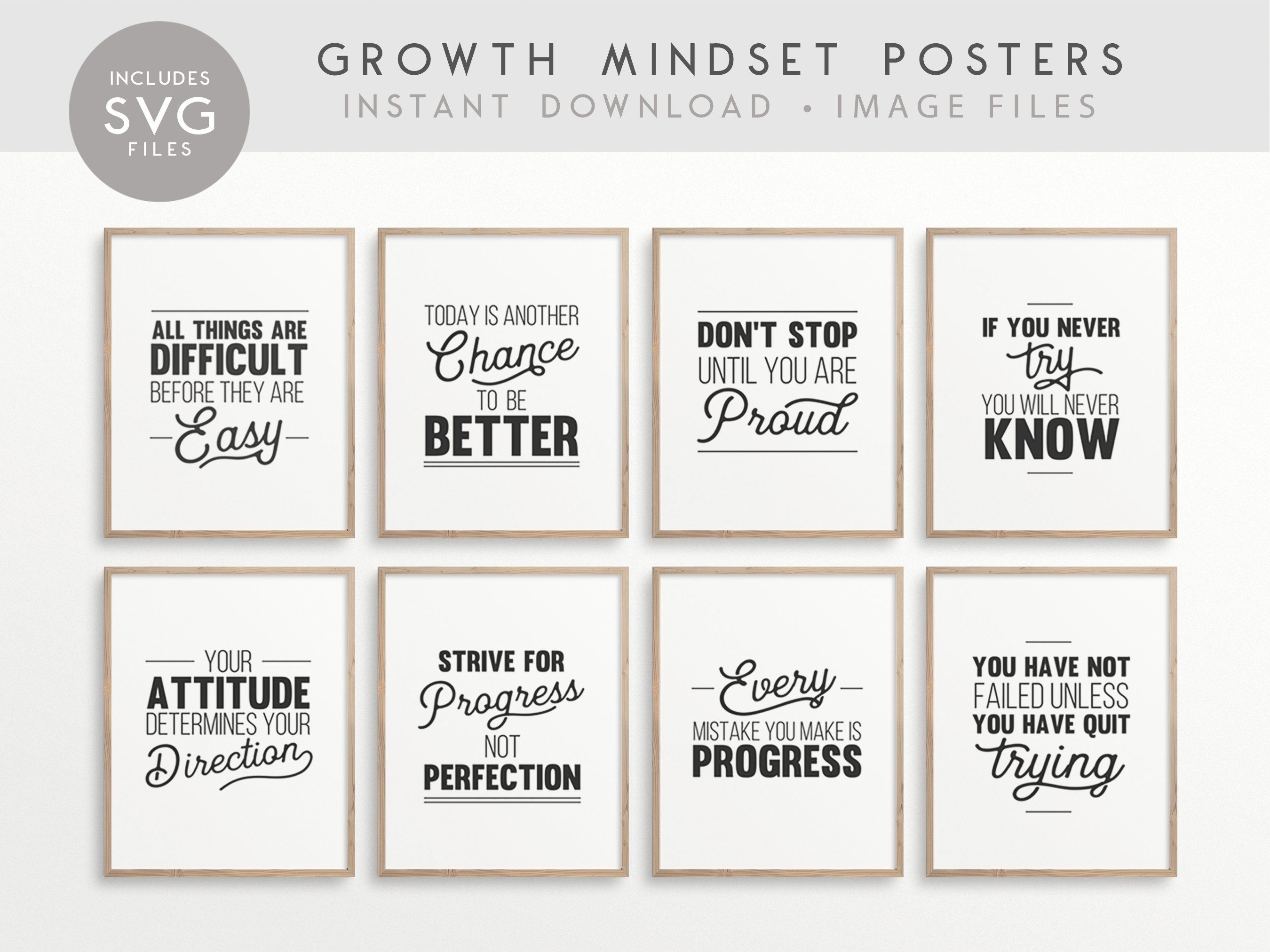 Growth Mindset Classroom Printable Posters Classroom Quotes - Etsy Canada