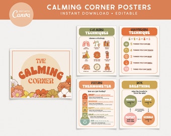 Calming Corner Editable Classroom Printables Calm Down - Etsy