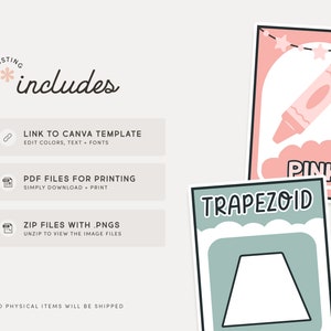 Classroom Shapes and Colors Printable Display, Editable in Canva ...