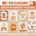 Growth Mindset Editable Classroom Printable Posters, Retro Sunshine ...