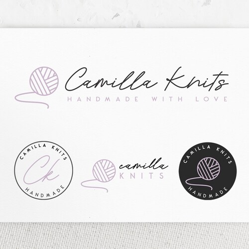 Yarn Logo Design Sewing Shop Logo Knitting Logo Premade - Etsy Canada